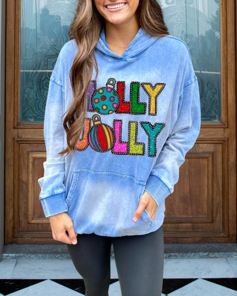 Holly Jolly Washed Gradient Hoodie
