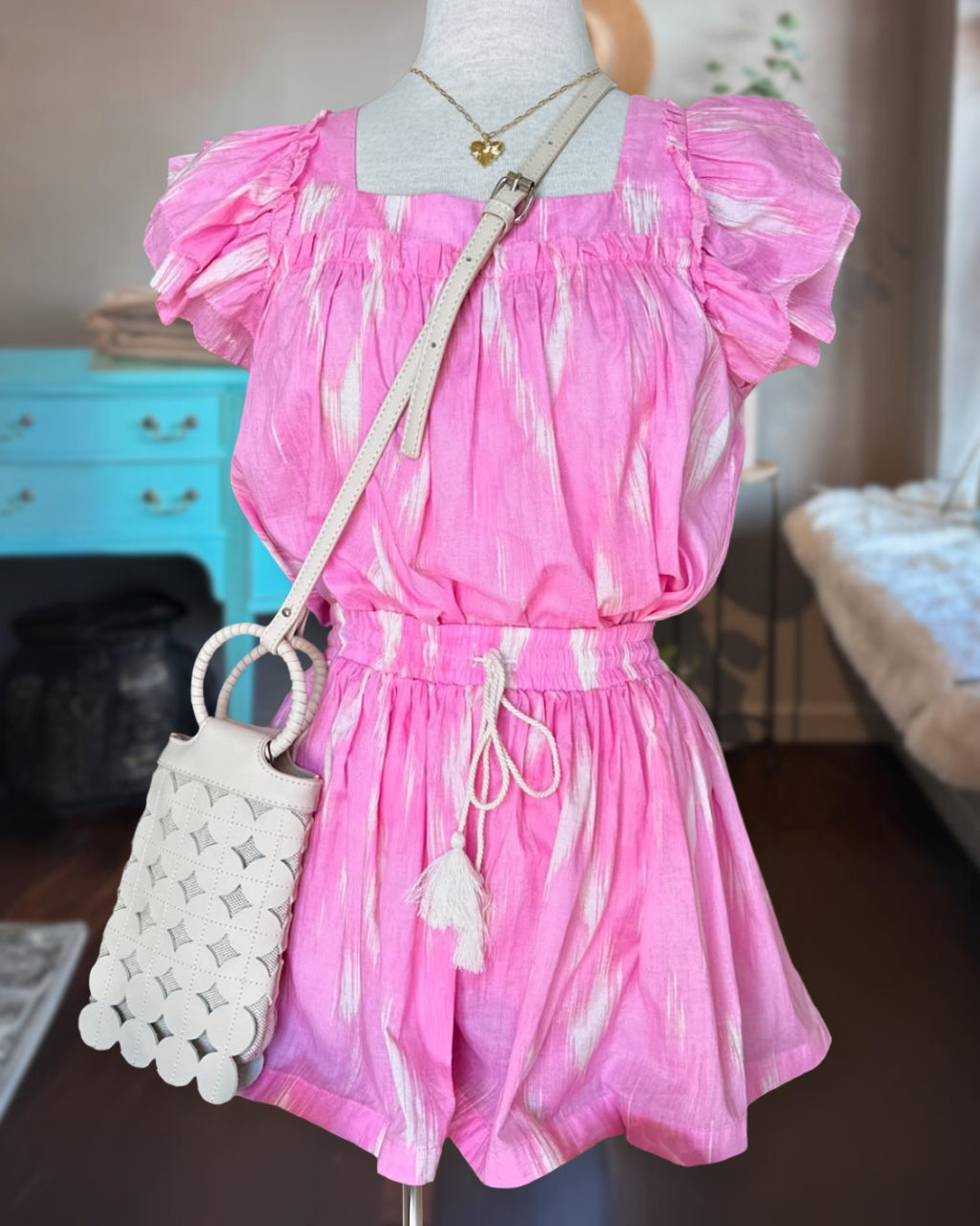 Streamer Ruffle Shorts Set