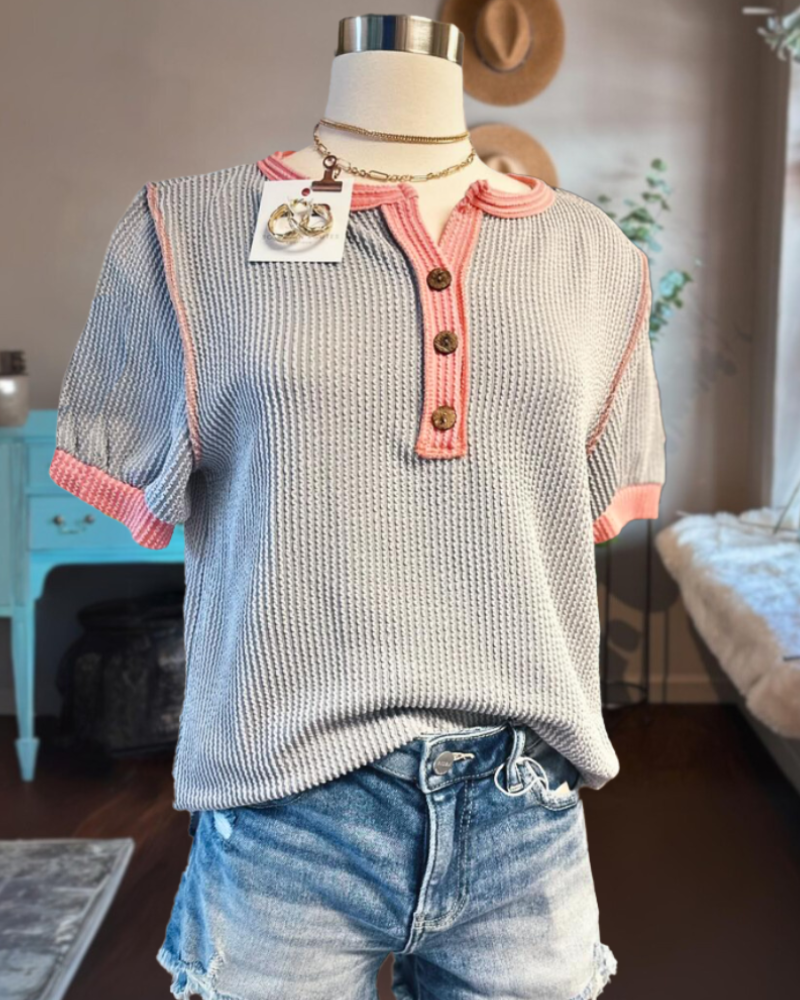 Colorblock Ribbed Tee